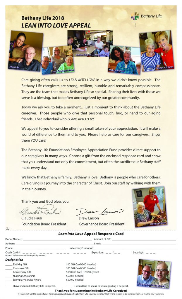 Lean Into Love Appeal - Bethany Life